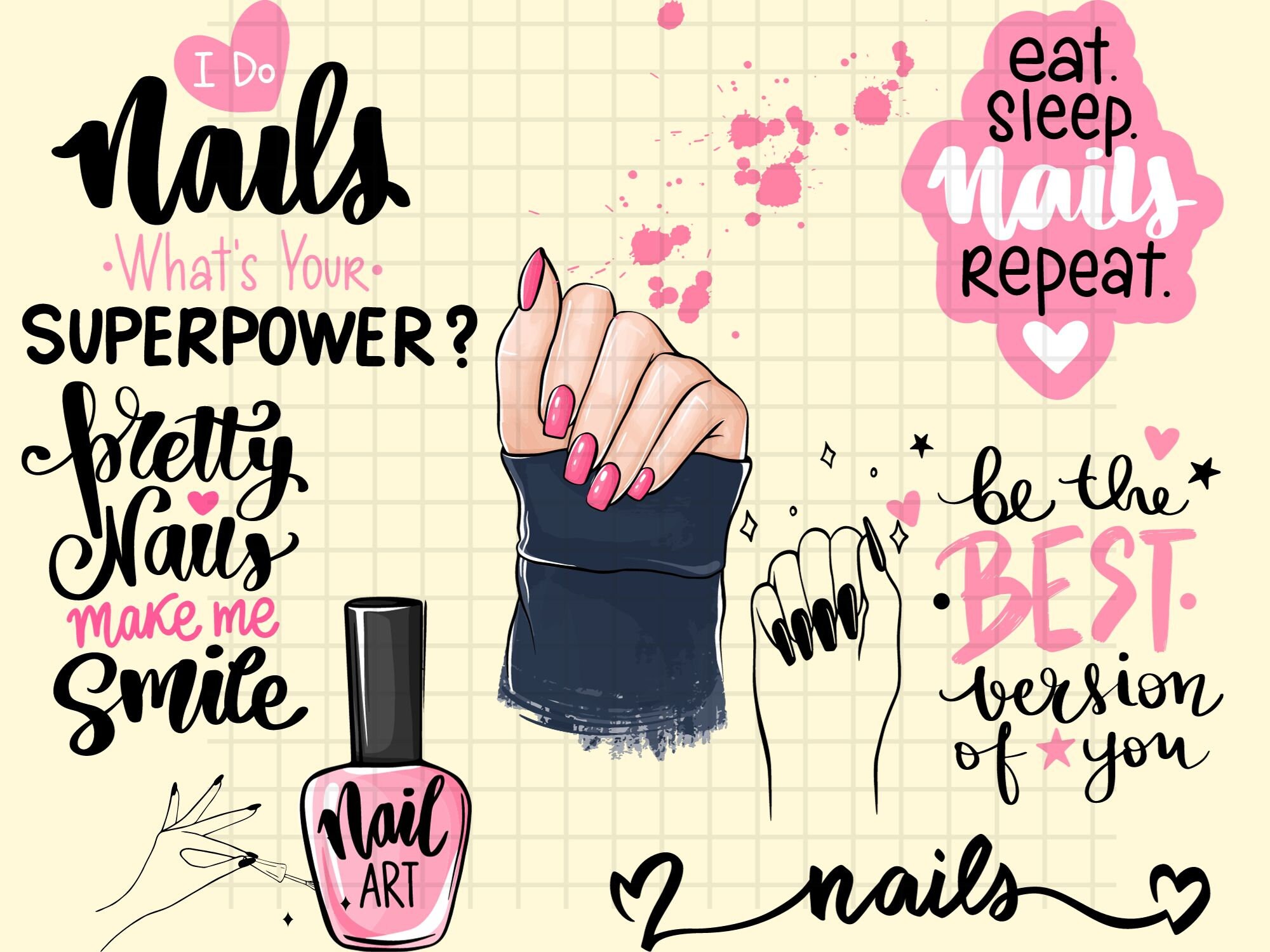 Nails PNG\ Salon Content\ Makeup Themed Digital Files\ Instant Download ...