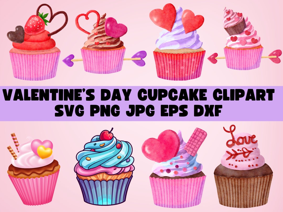 Beautiful Valentine's Day Cupcake Clipart , Best and High Quality ...