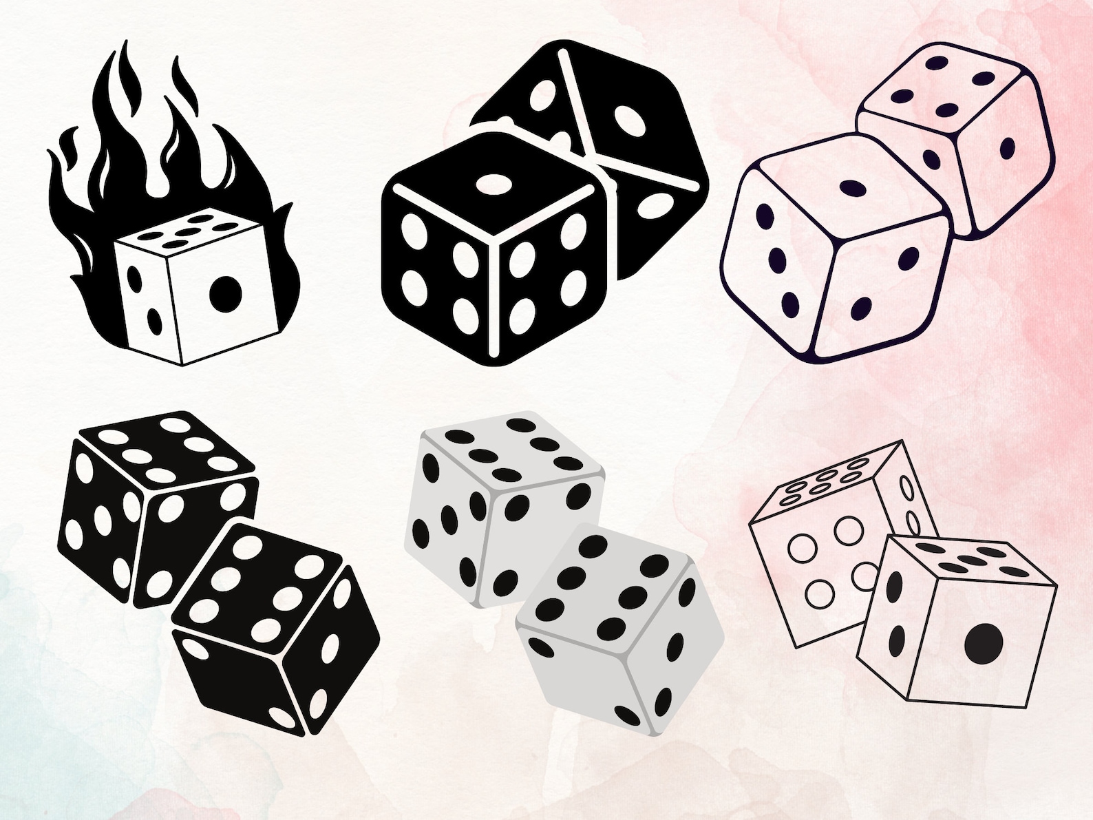 Dice SVG Bundle, Dice SVG Cut Files for Cricut, Gambling Svg, Casino ...