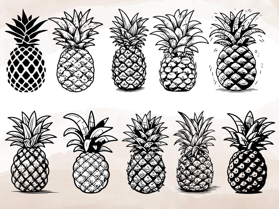 Pineapple SVG Bundle, Pineapple PNG Bundle, Pineapple Clipart, Fruit ...