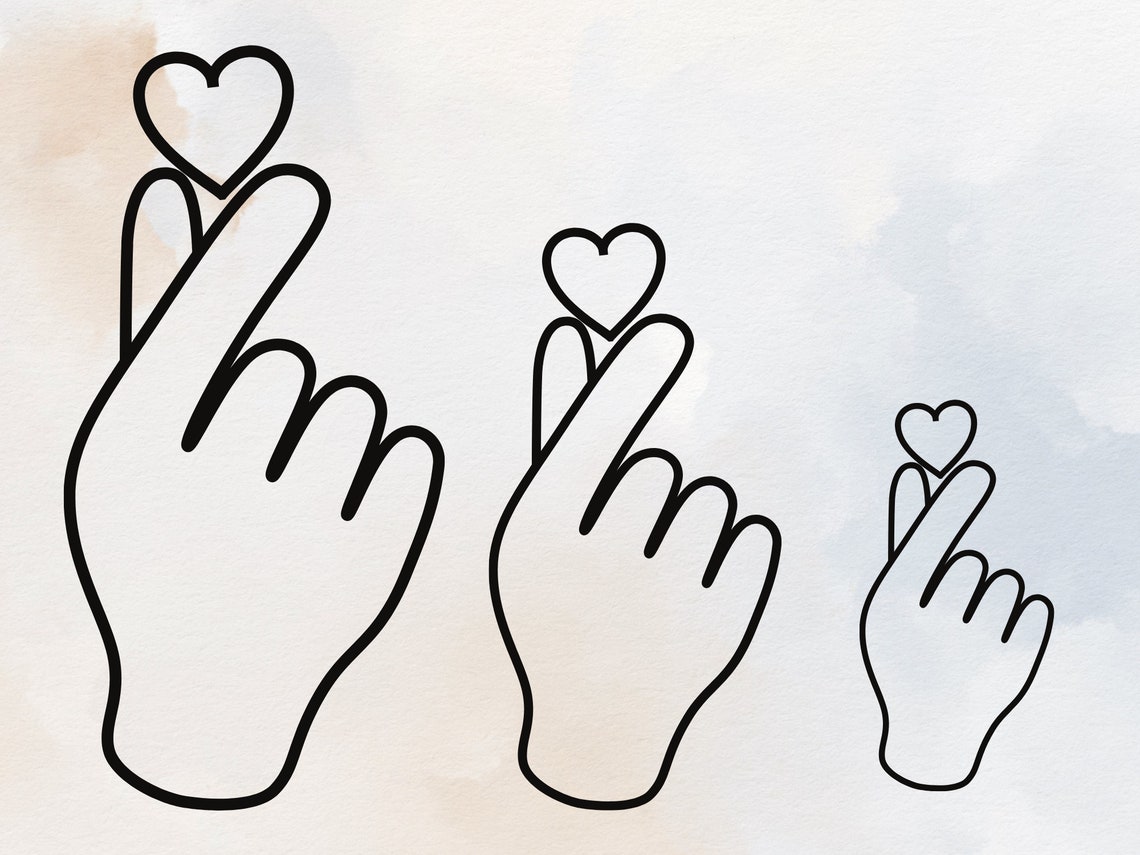 Korean Finger Heart SVG, Hand Heart SVG, Kpop Heart SVG, Korean Finger ...