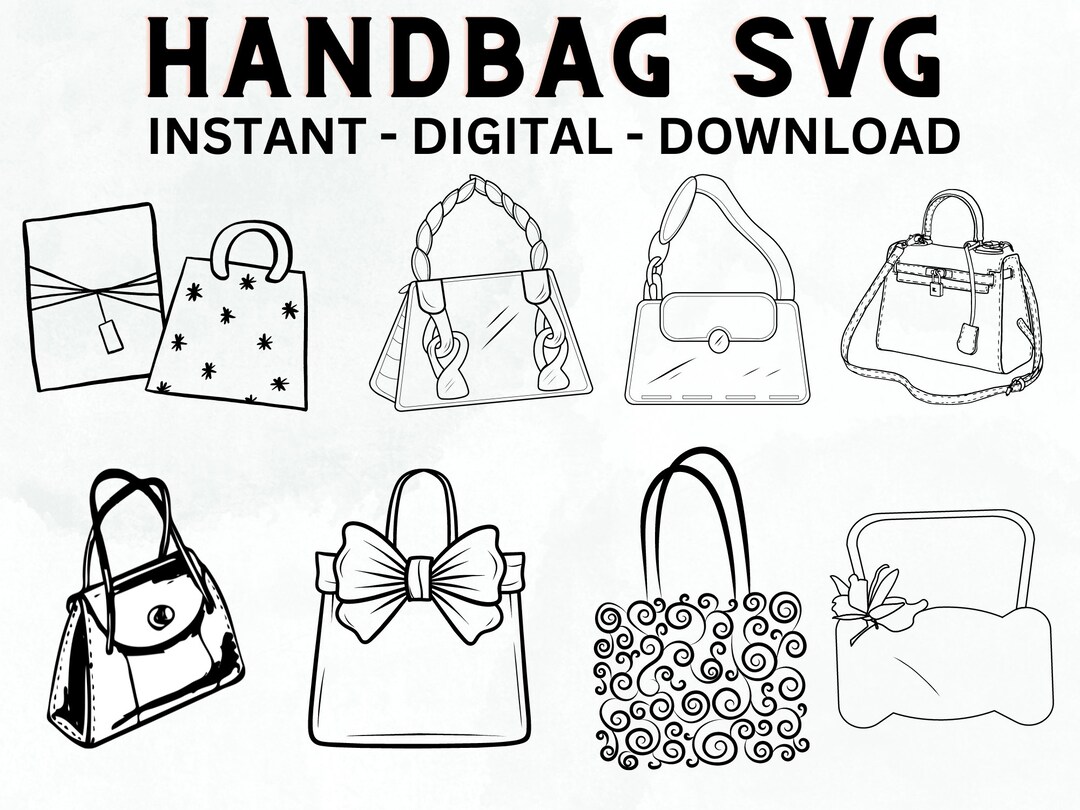 Handbag Svg, Handbag Silhouette, Ladies Purse Svg, Woman Handbag Svg ...