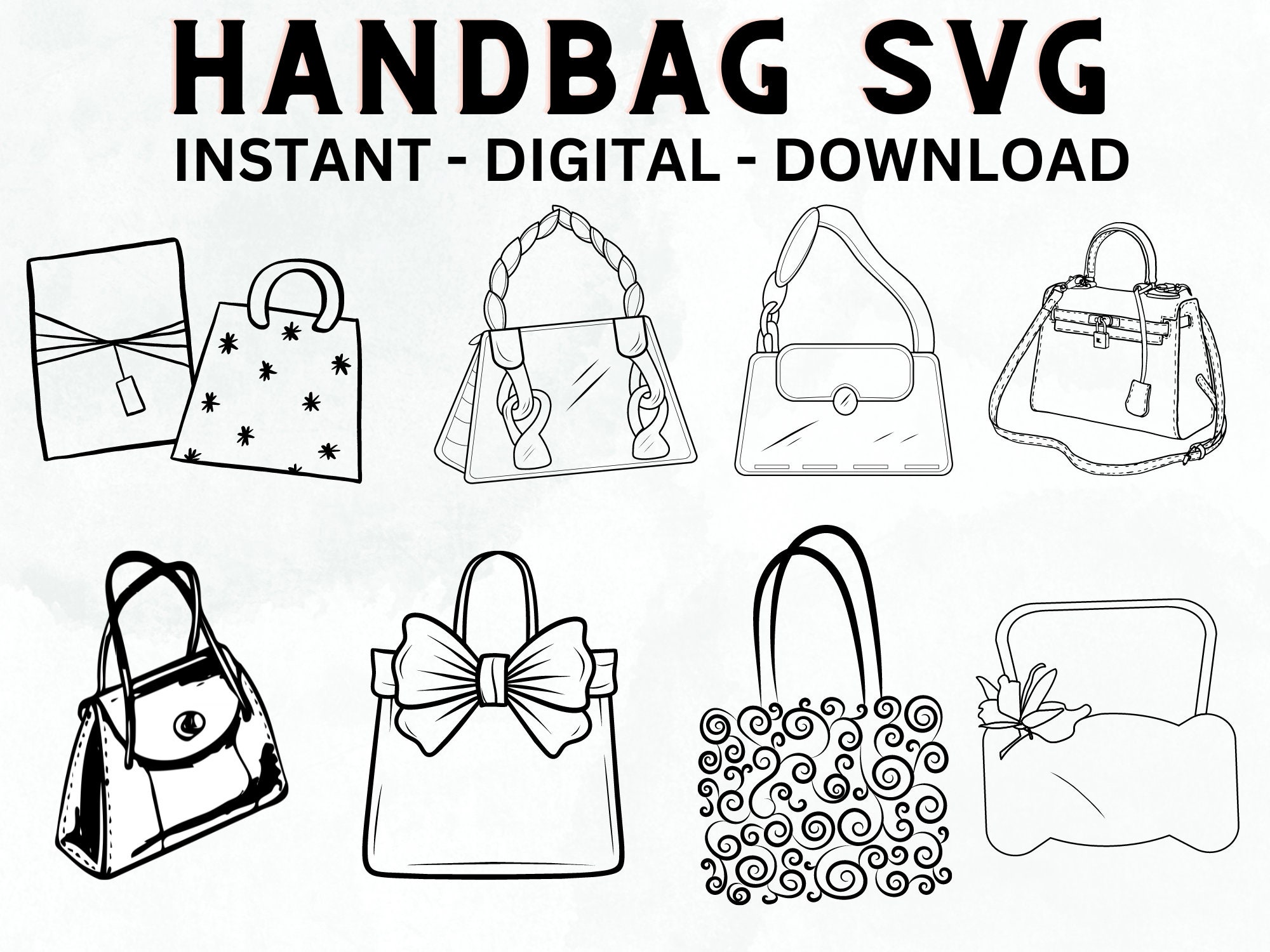 Handbag Svg, Handbag Silhouette, Ladies Purse Svg, Woman Handbag Svg ...