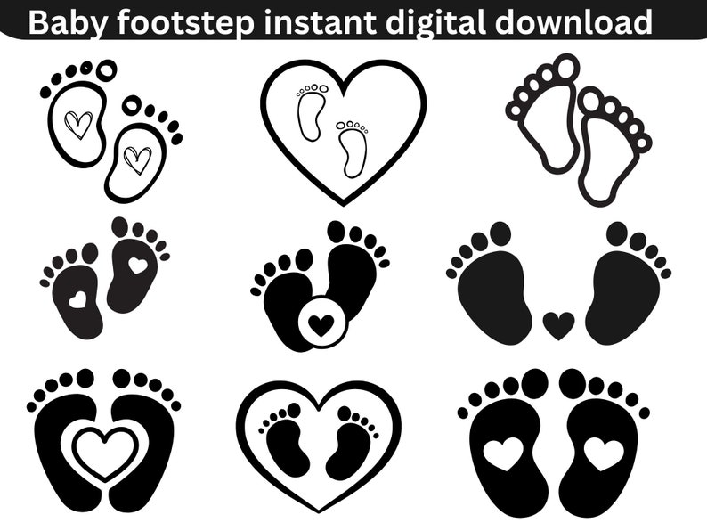Baby Footprint SVG Baby Footprint Png Baby Footprint Digital ...