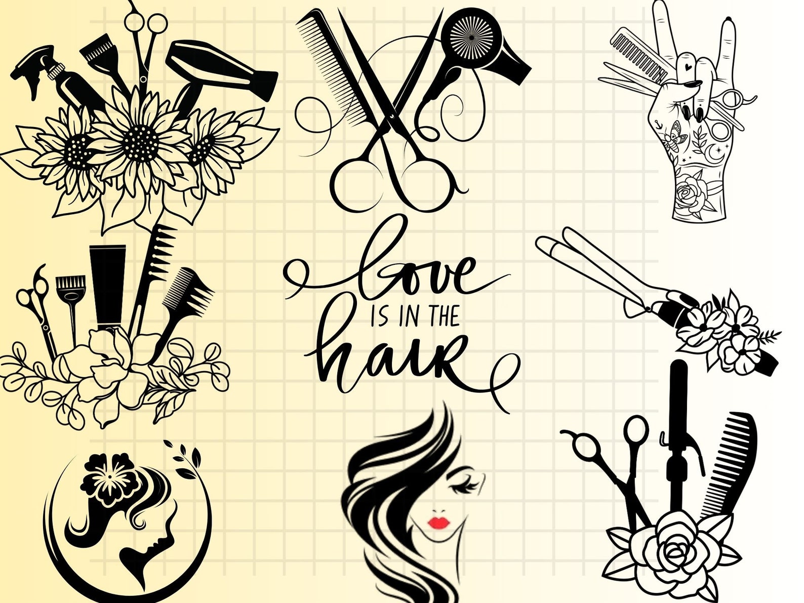 Hairdresser Svg Bundle Hairstylist Svg Cut Files Hairdresser Tools Svg ...