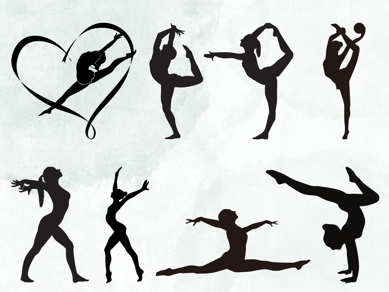 Gymnastic Svg Bundle, Gymnast Svg, Gymnastics Svg, Workout Svg, Gymnast ...