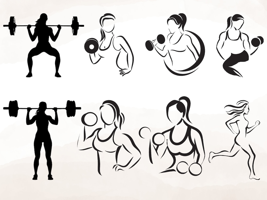 Fitness Girl Svg, Workout Svg, Gym Svg, Woman With Barbell , Weight ...