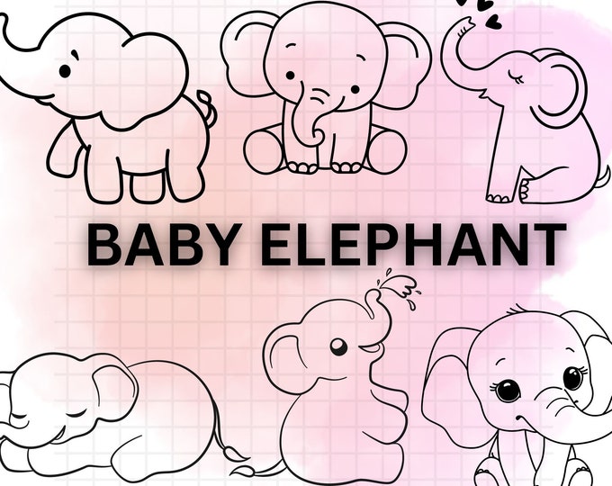 Baby Elephant Layered SVG Cut File Cute Elephant Clipart Baby Shower ...
