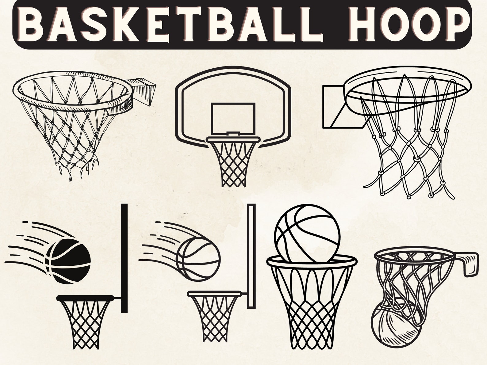 Basketball Hoop SVG Cut File, SVG Files for Cricut, Basketball Clipart ...