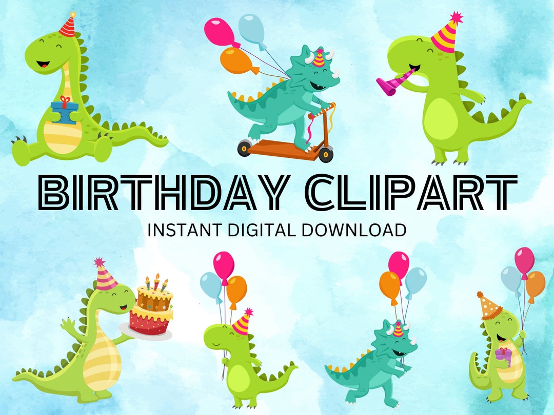 Cute Animal Birthday Watercolor Clipart , Happy Birthday Clipart ...