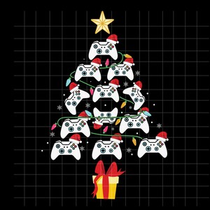 Video Game Controller Christmas Tree Png, Christmas Gamer Png, Gaming ...