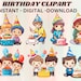 Happy Birthday Clipart, Kids Birthday Clipart Pack, Birthday Party ...