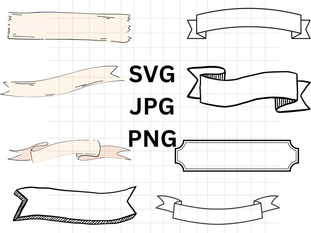 Banner Svg Bundle\ Banner Clipart\ Banner Png\ Banner Vector\ Banner Outline\ Ribbon Svg\ Ribbon ...