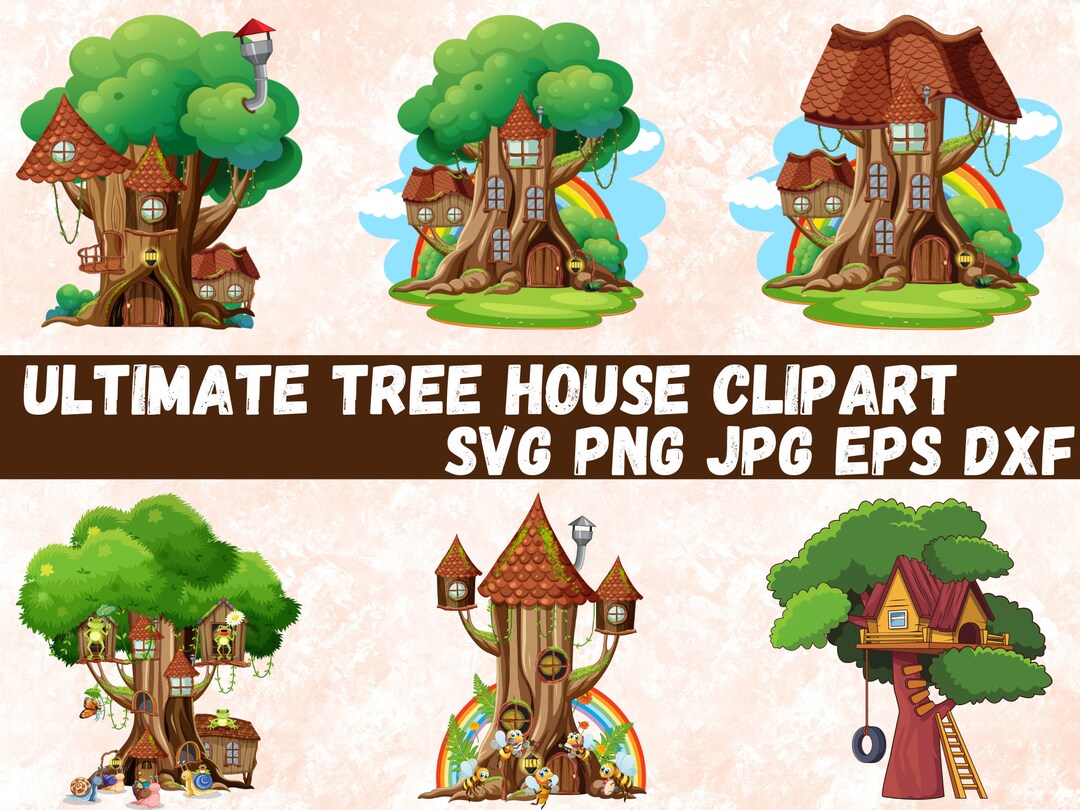 Tree House Clipart , Best and High Quality Tree House Bundle , Set of 6 ...