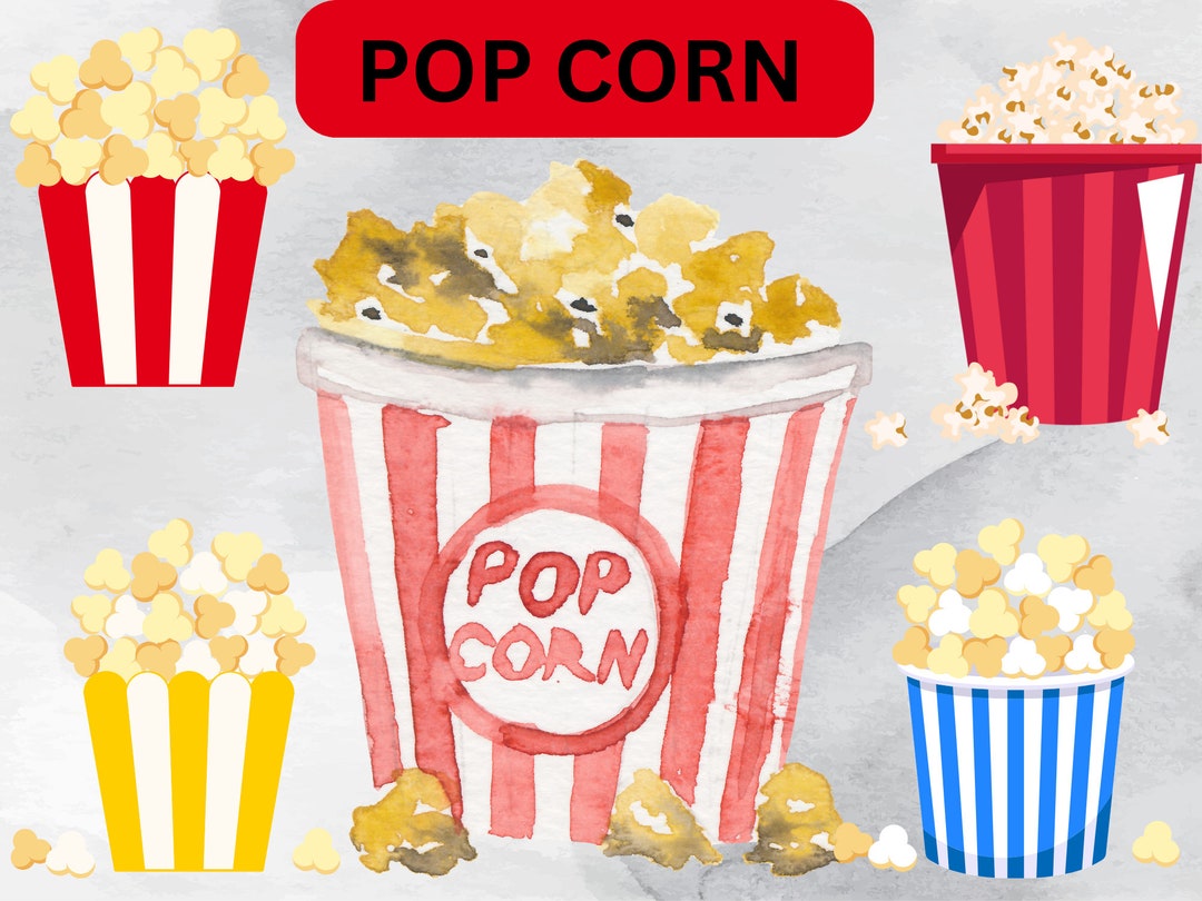 Gourmet Popcorn Clipart, Popcorn Bundle, Popcorn Junk Journal, Movie ...