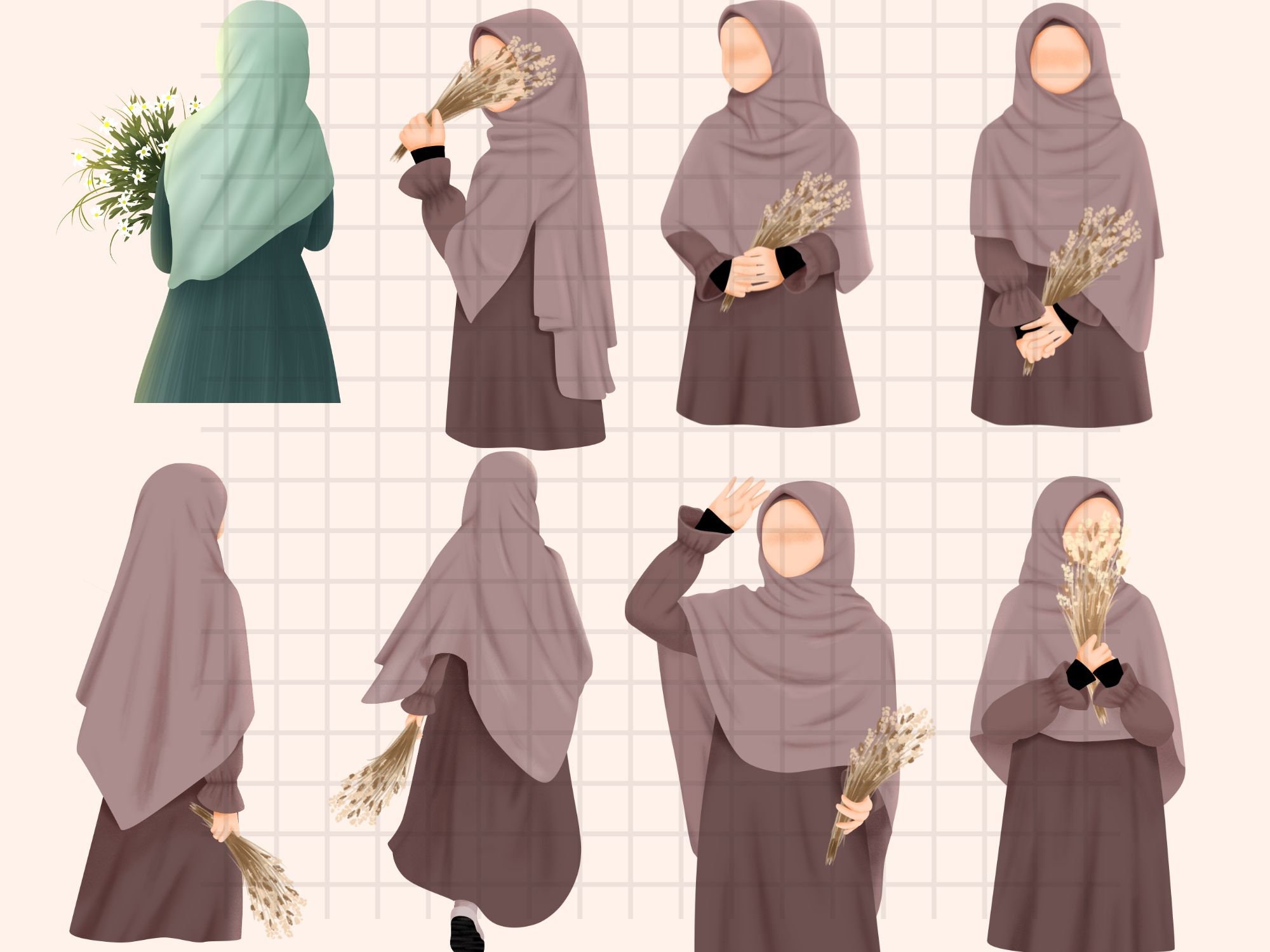Muslim Girls Clipart Muslim Woman Svg Beautiful Girl With Hijab PNG ...