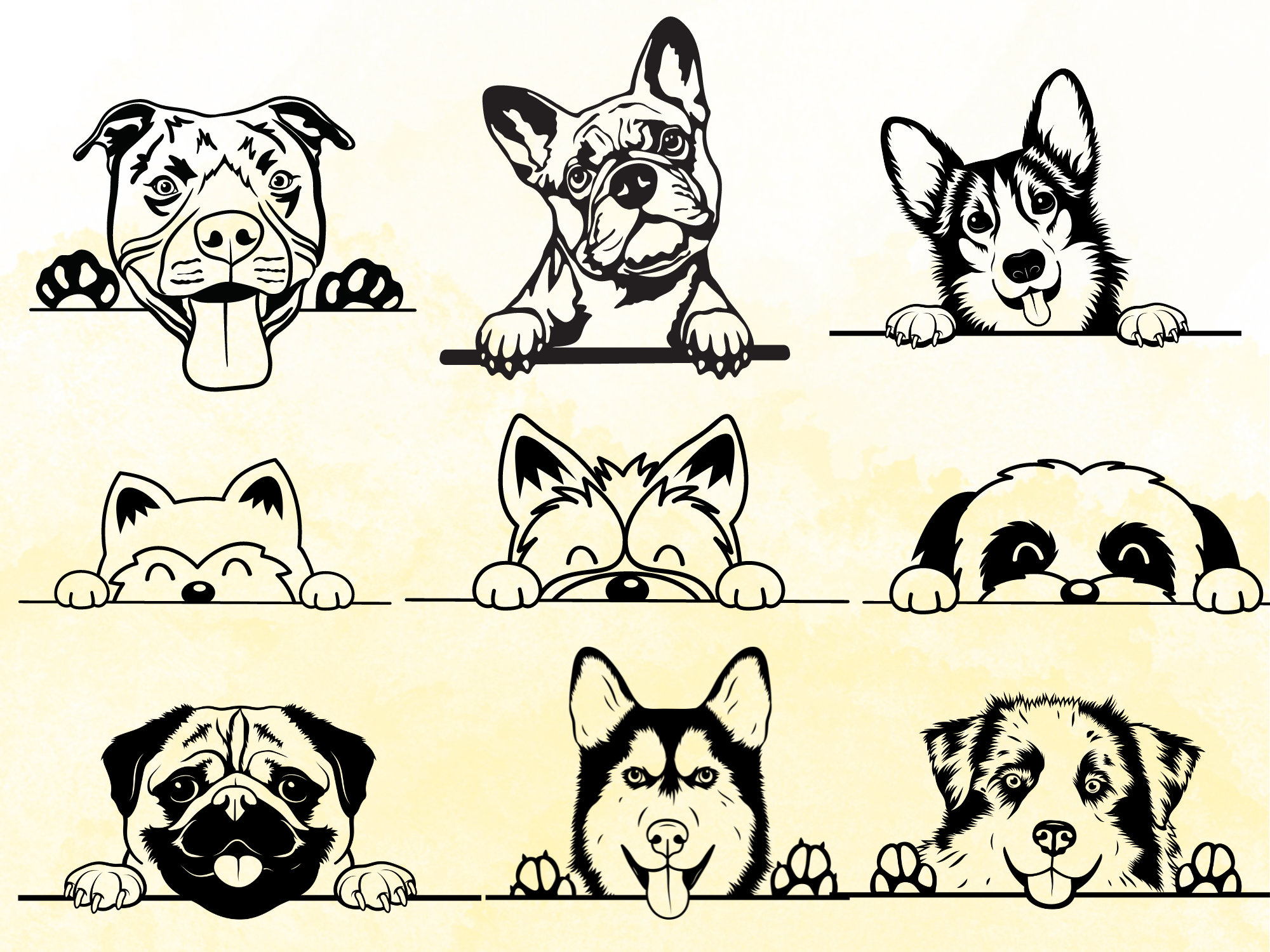 PEEKING DOG SVG, Peeking Dog Clipart, Peeking Dog Svg Files for Cricut ...