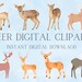 Woodland Animals Clipart, Watercolor Woodlands Clipart, Deer Clipart ...