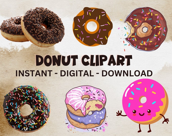 Donut Shop Clipart | Watercolor Donut PNG | Baking Clipart Bundle ...