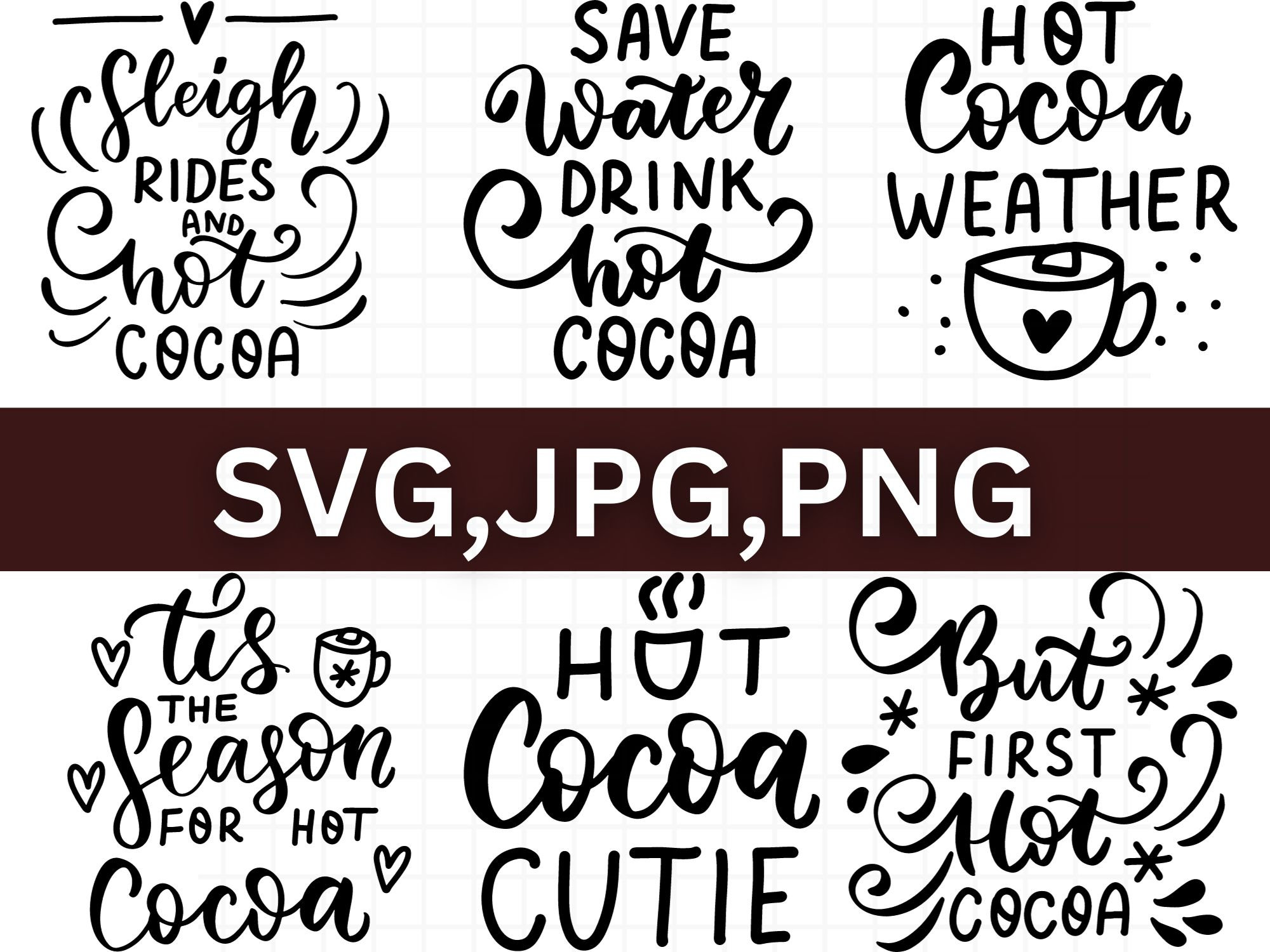 Chocolate Svg for Mug\ Winter Svg Bundle\ Hot Cocoa Svg Bundle\ S'mores ...