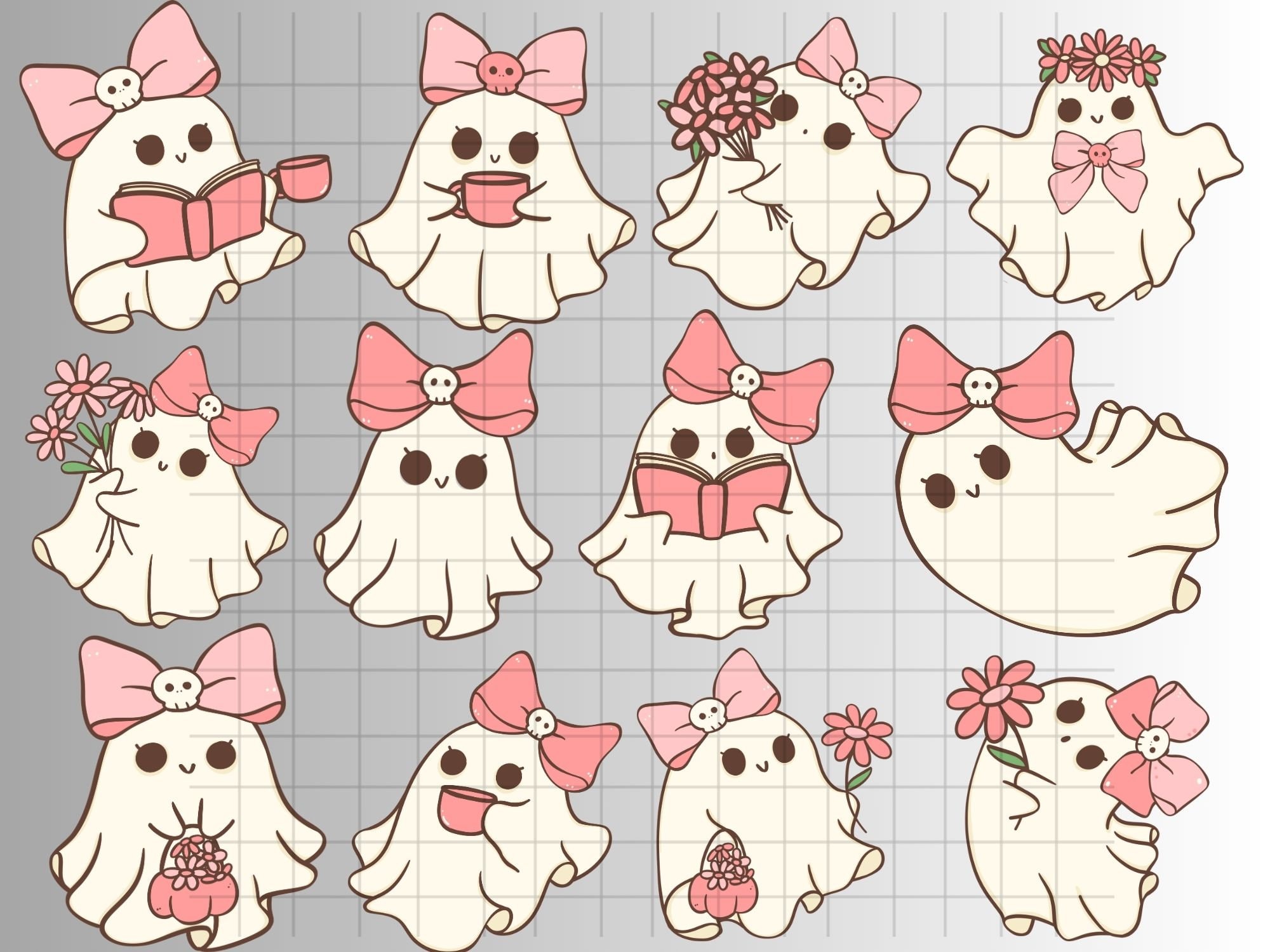 CUTE GHOSTS SVG\ Boy\ Girl\ Ghost Cut File Bundle\ Boy Ghost\ Ghost ...