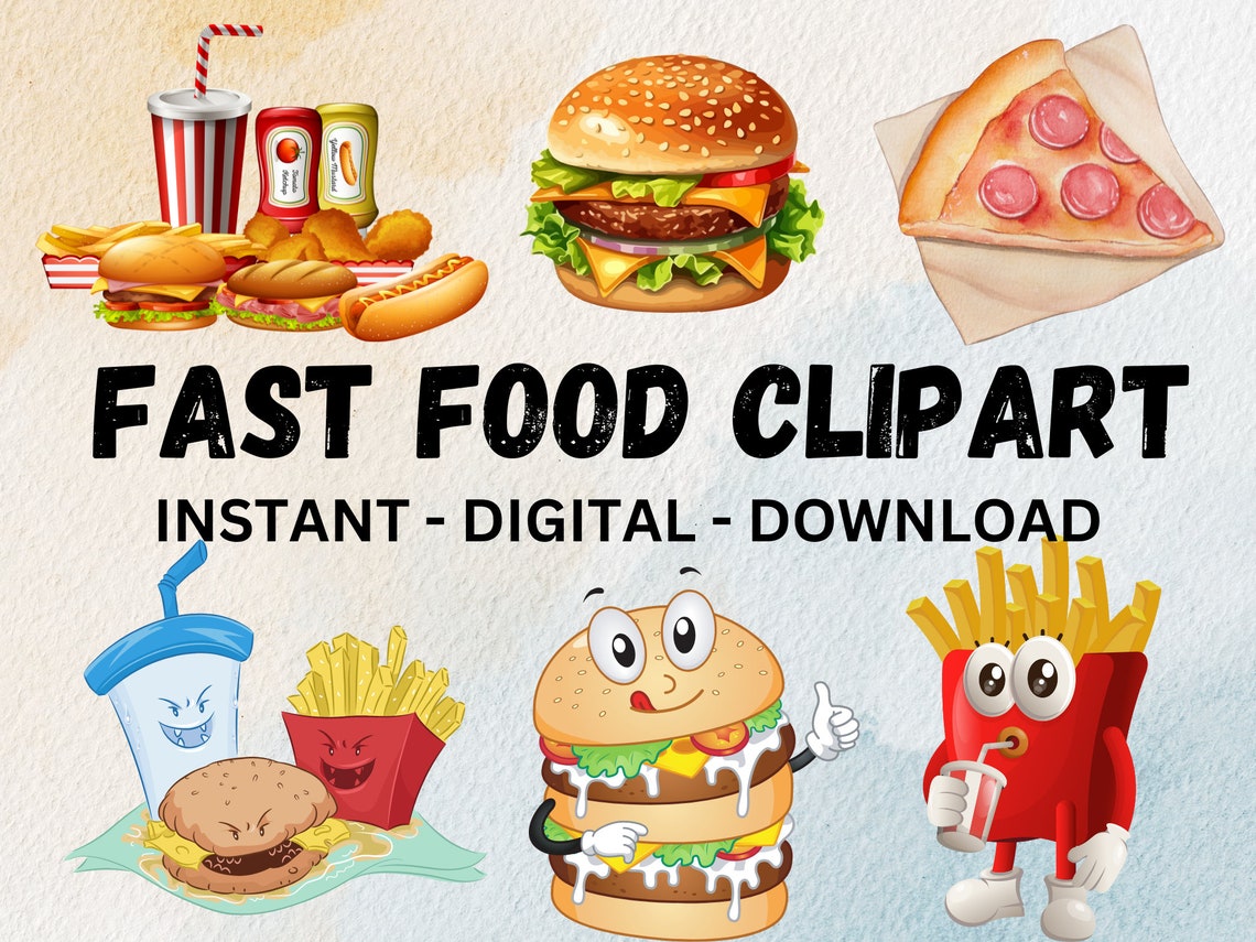 Fast Food Clipart Cute Fast Food Clipart Fast Food Icons Junk Foods ...
