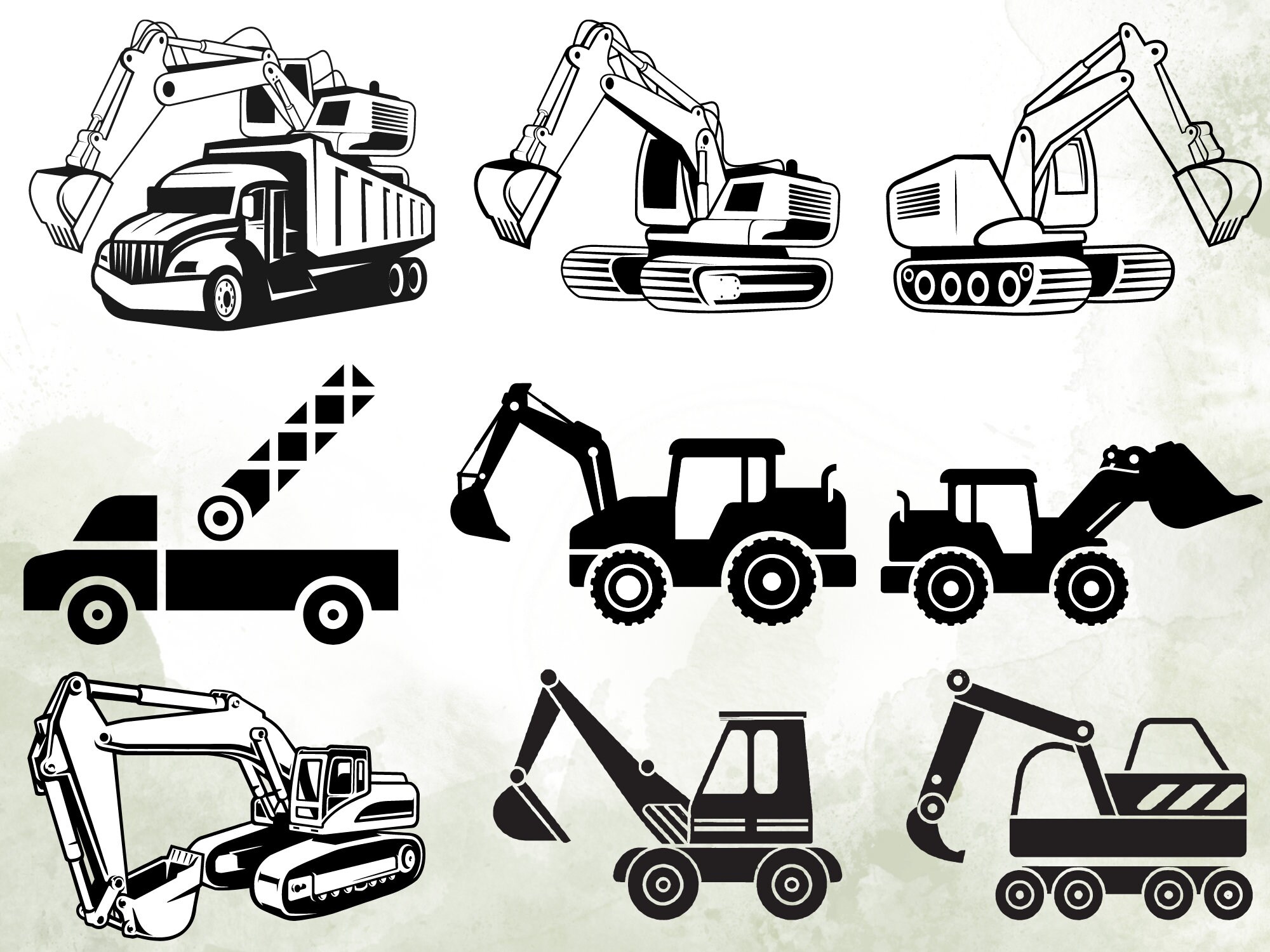 Construction Trucks SVG, Excavator SVG, Demolition Truck SVG, Dump ...