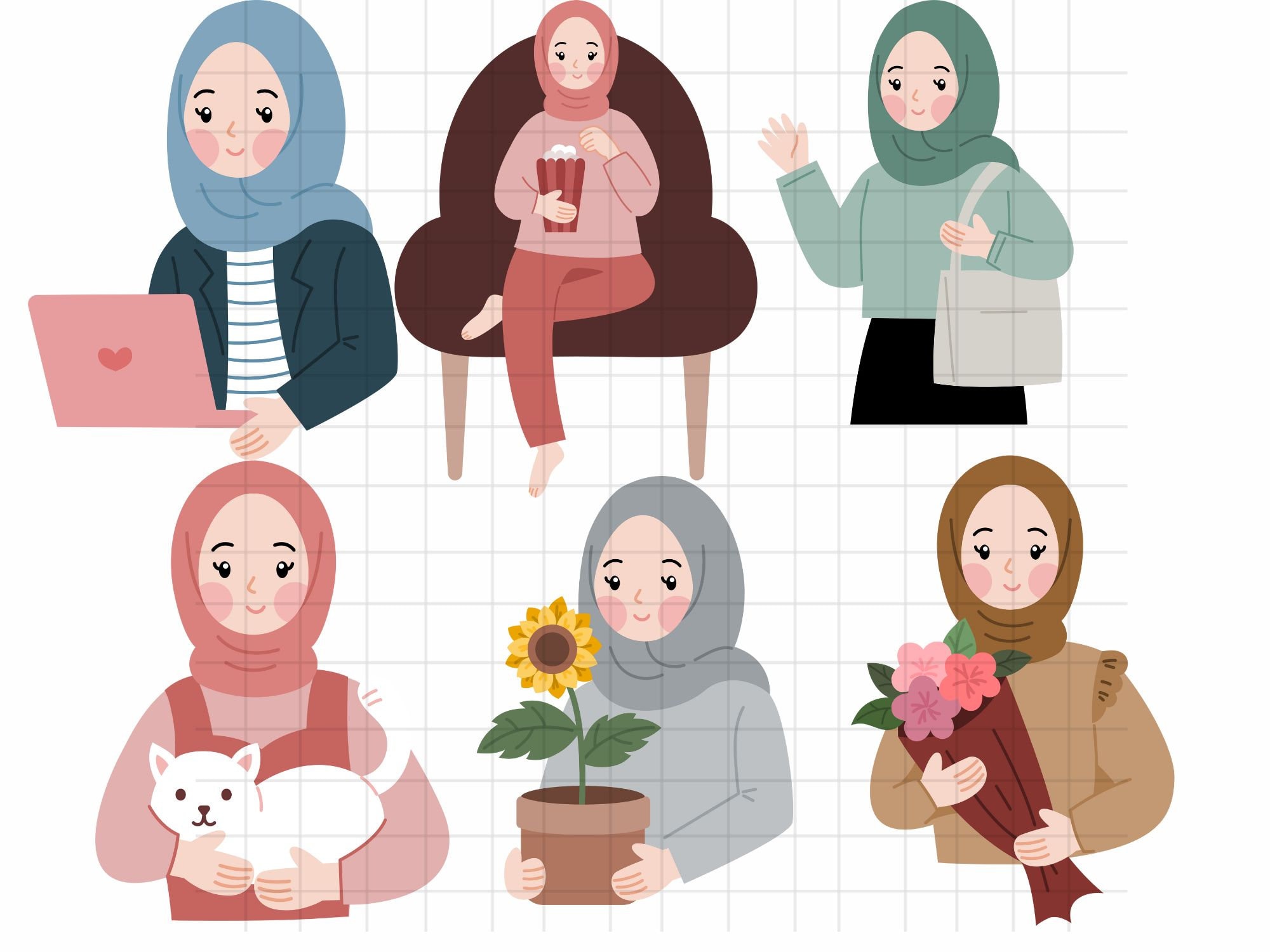 Muslim Girls Clipart Muslim Woman Svg Beautiful Girl With Hijab PNG ...