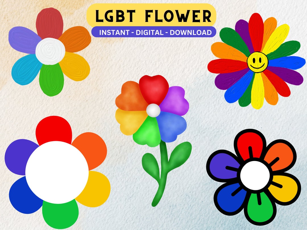 LGBT Flower Watercolor, Lgbt Pride Month Png, Flower Gay Lesbian ...