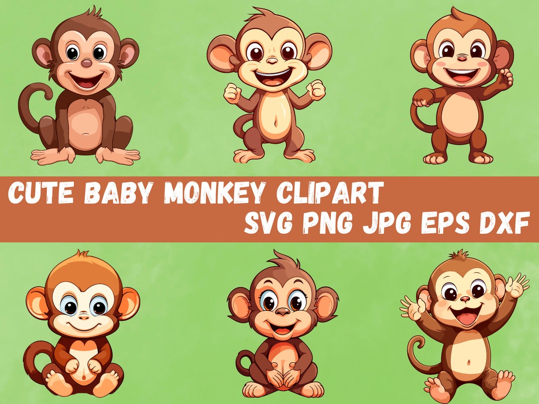 Cute Baby Monkey Clipart , Best Baby Monkey Svg , Cute Baby Monkey ...