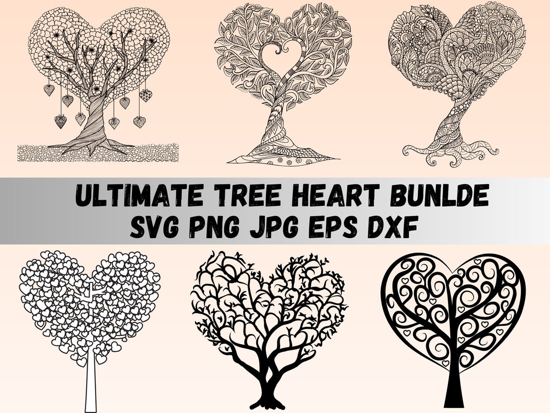 Beautiful Tree Heart Svg , Well Detail Tree Heart Svg Bundle , Best ...