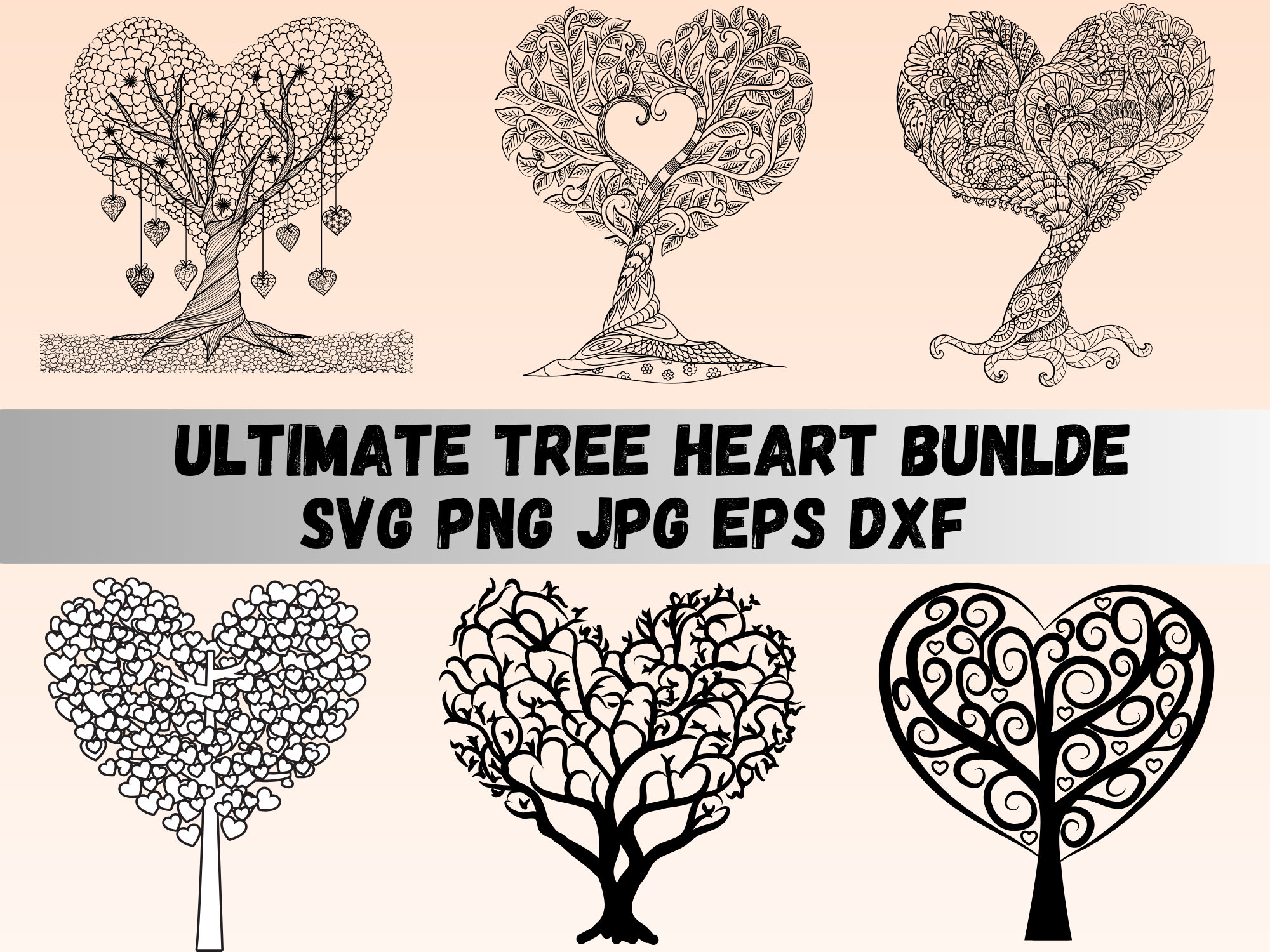 Beautiful Tree Heart Svg , Well Detail Tree Heart Svg Bundle , Best ...