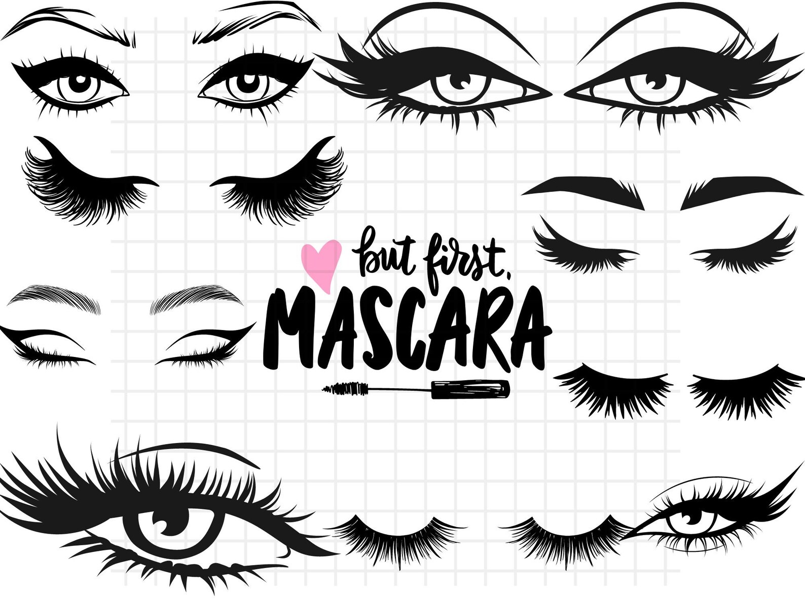 Eyelashes Svg\ Makeup Svg\ Lashes Svg\ Eyelash Svg\ Eyebrows Svg\ Lash ...