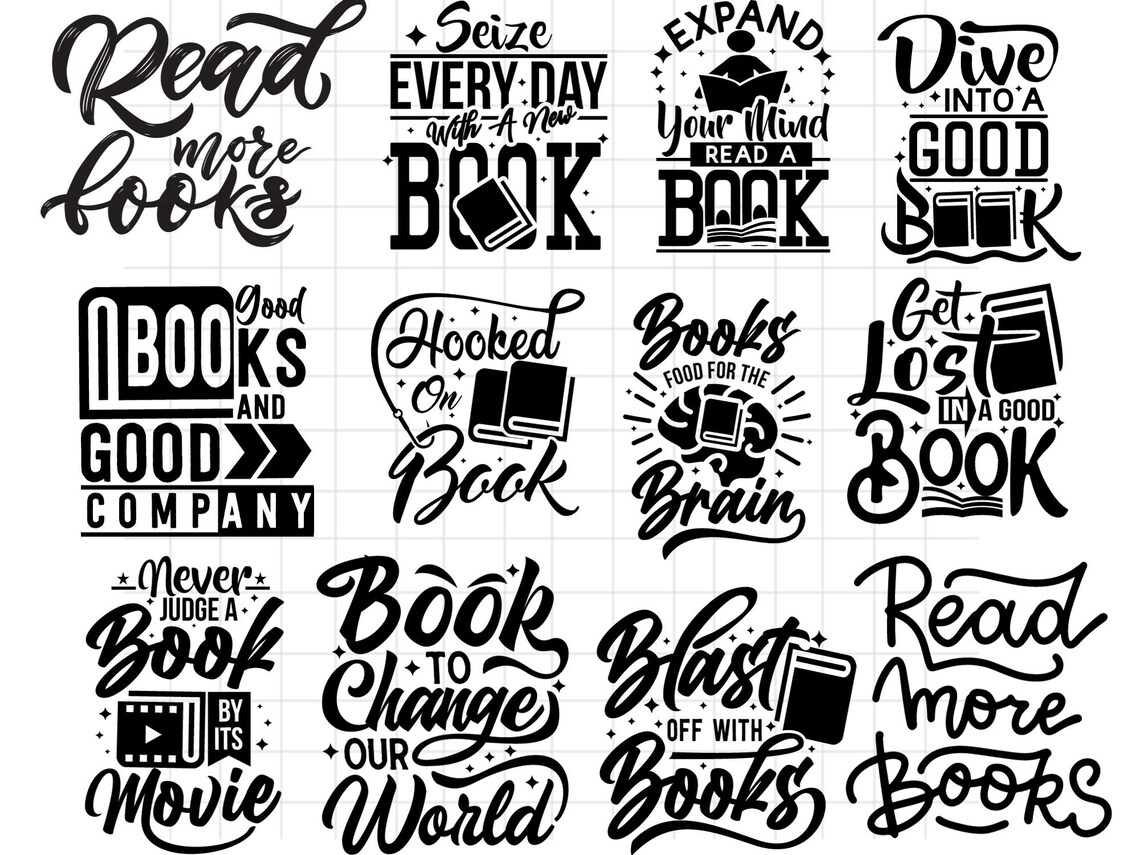 Reading Books Svg Bundle Reading Quotes Book Lover Svg Bookworm Svg ...