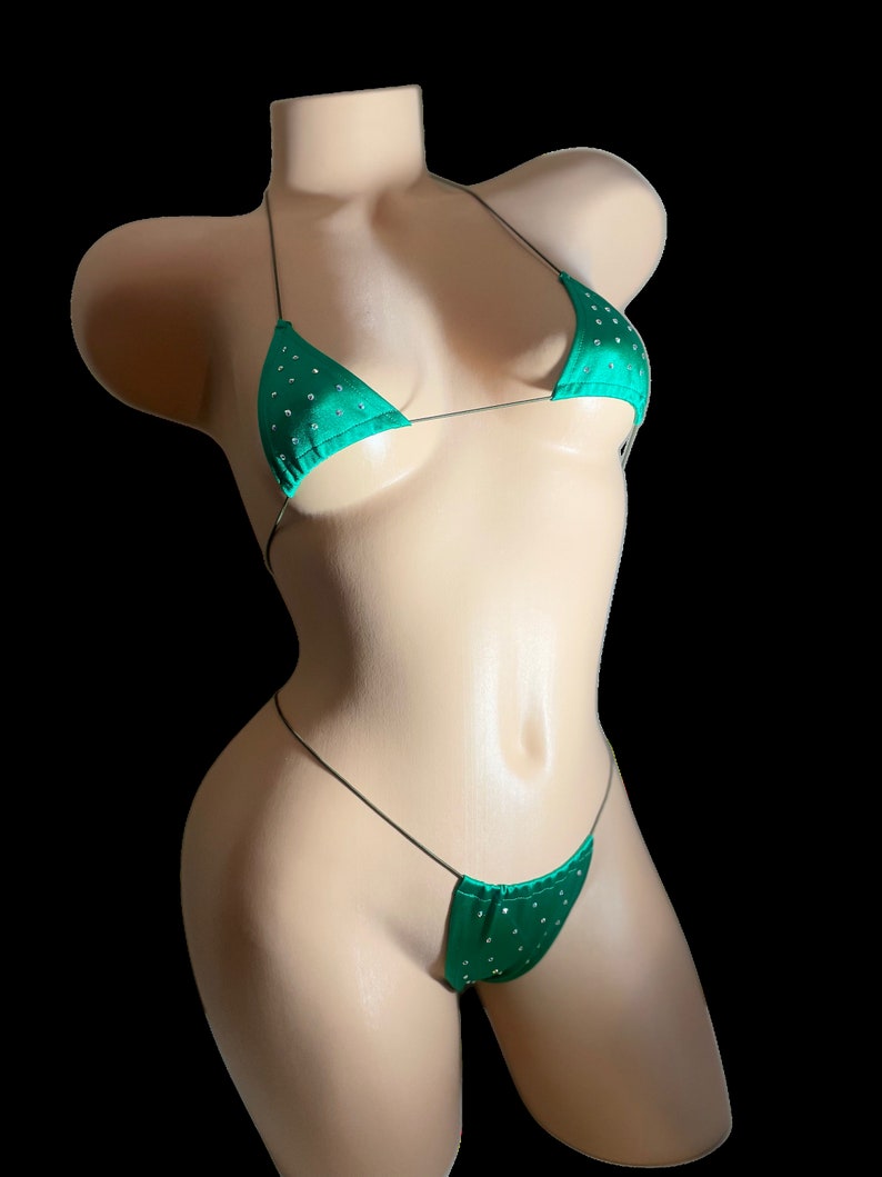 Rhinestone Green Microkini - Etsy