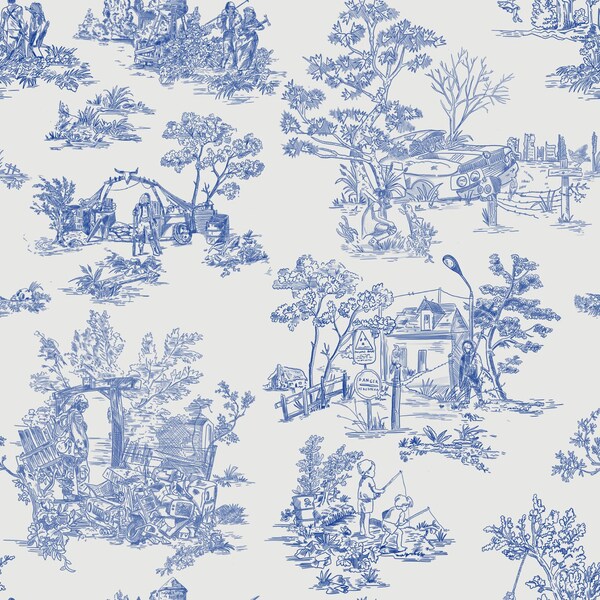 Toile Wallpaper - Etsy