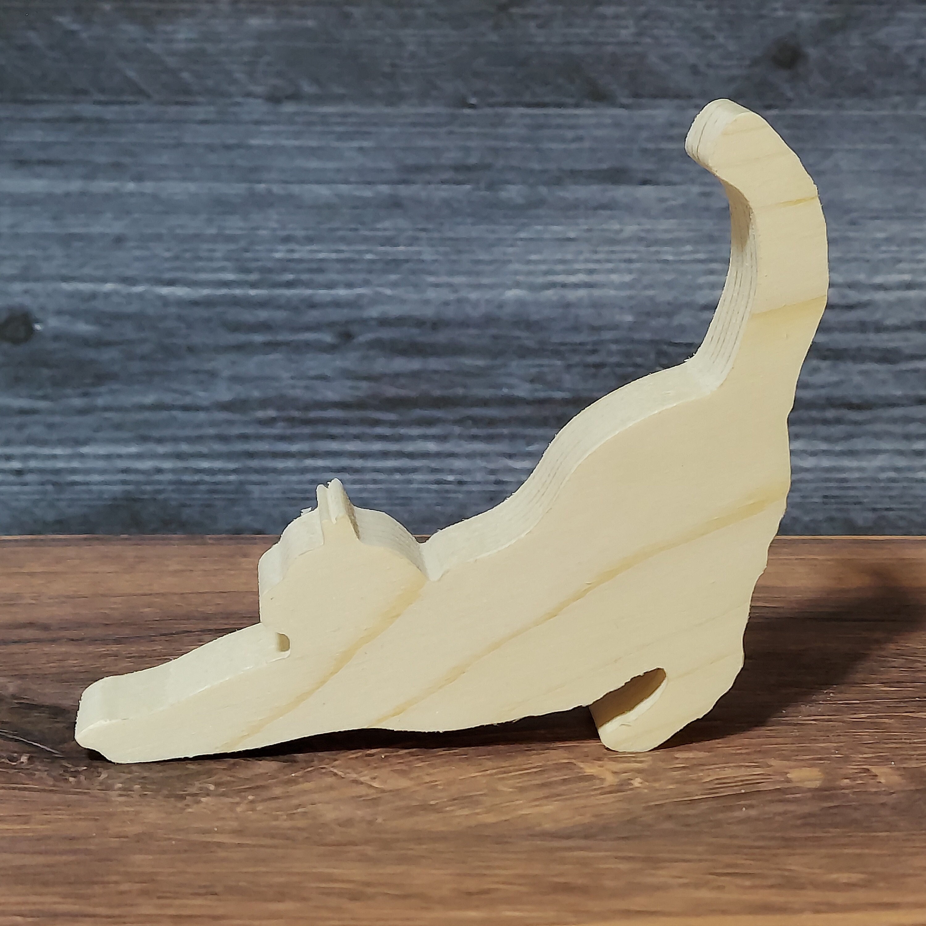 Unfinished Wood Cat Cutout. Standing Wooden Black Cat Shape. Halloween ...