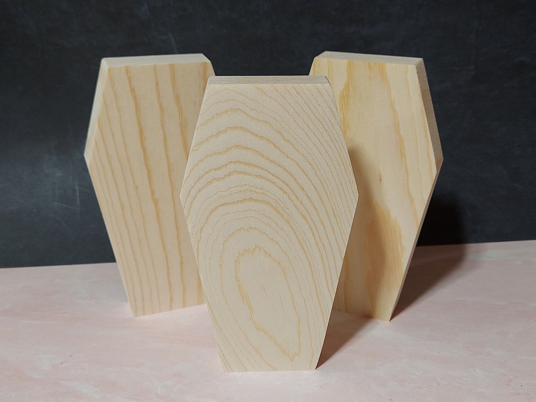 10 or 20 Unfinished Wood Coffin Cutouts. Standing Wooden Casket Shapes ...