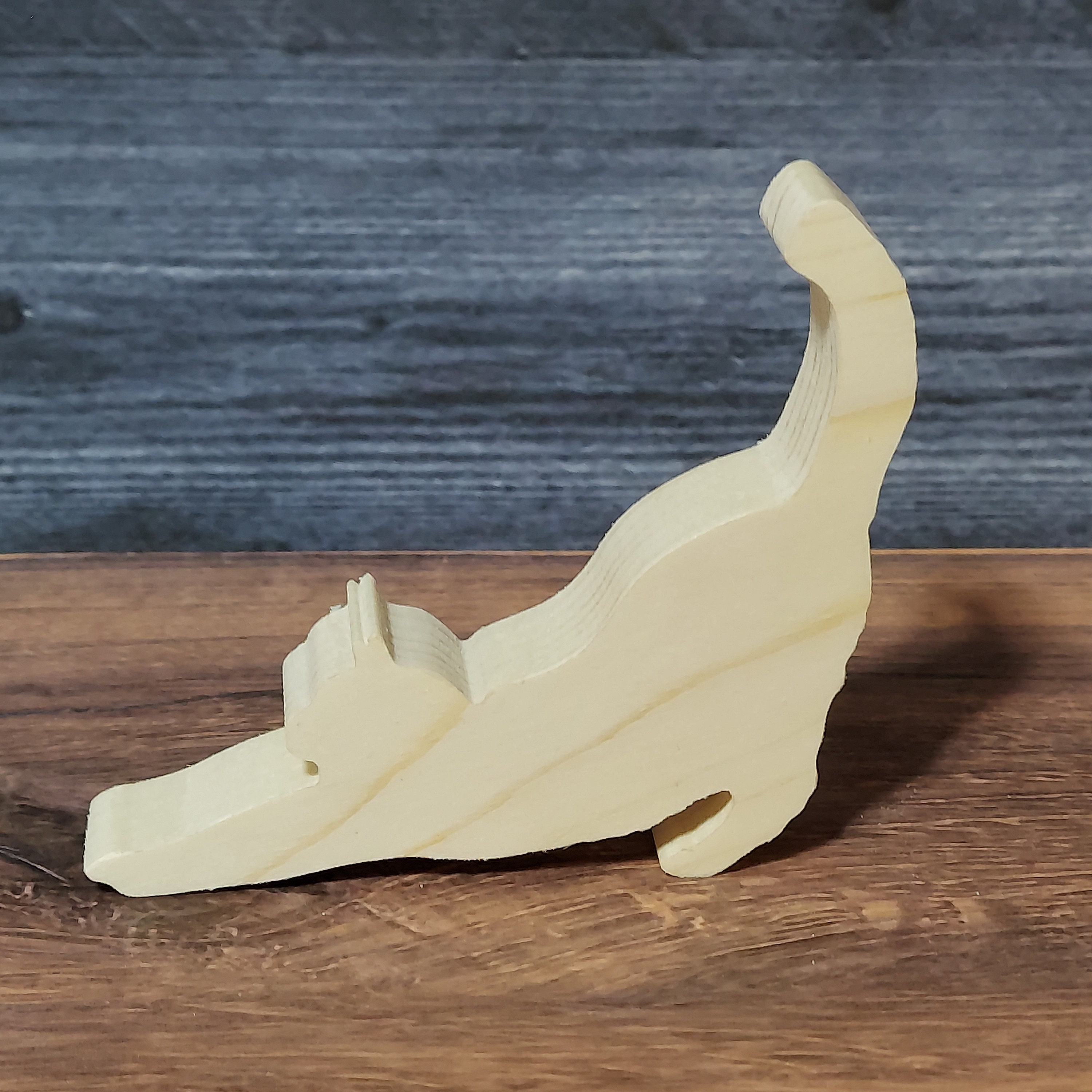 Unfinished Wood Cat Cutout. Standing Wooden Black Cat Shape. Halloween ...