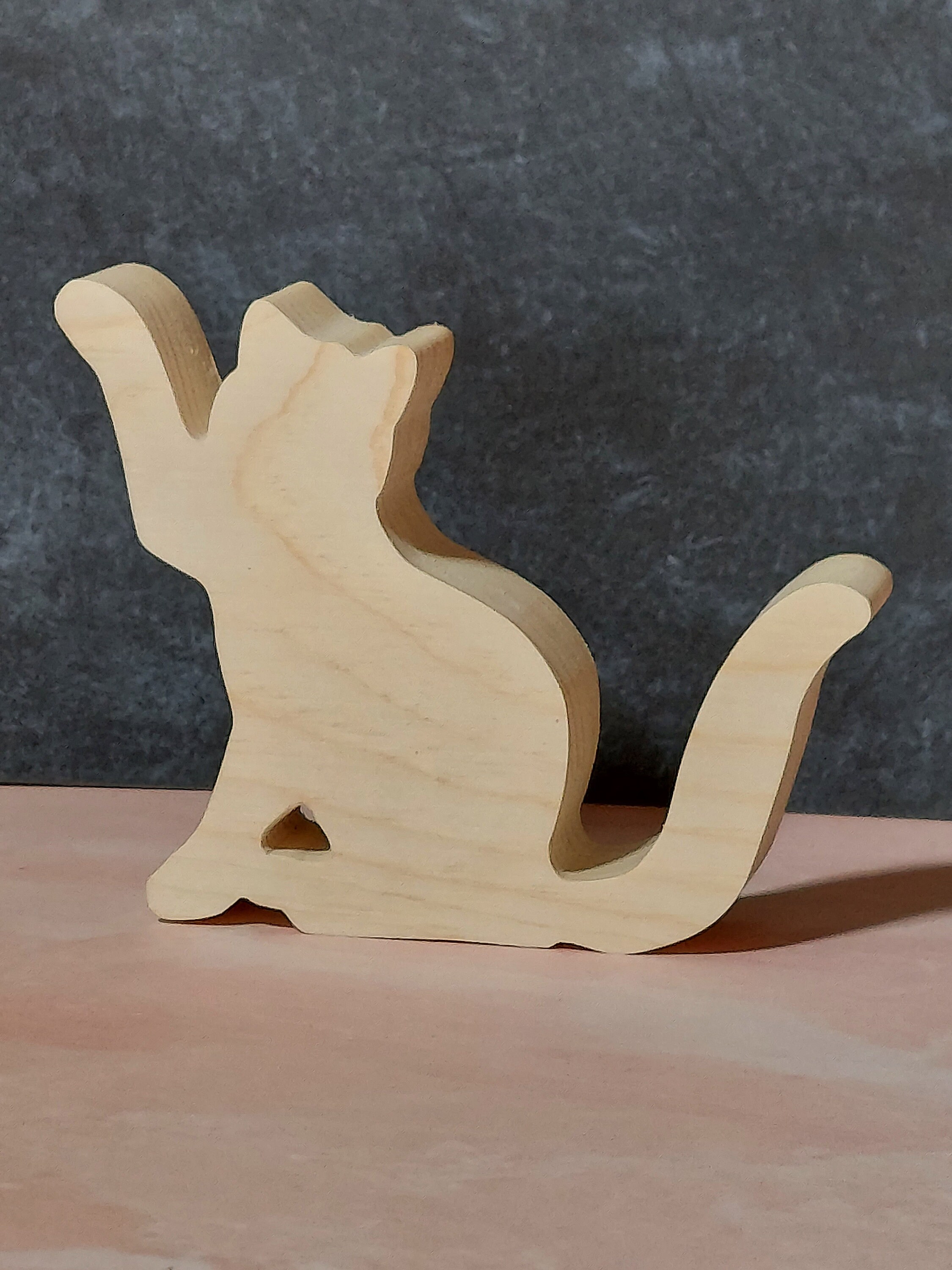 3 Unfinished Wood Cat Cutouts. Standing Wooden Cat Shape. Black Cat ...