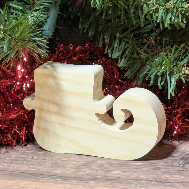 Unfinished Wood Elf Boot Cutout. Standing Christmas Craft Shape. Wooden ...