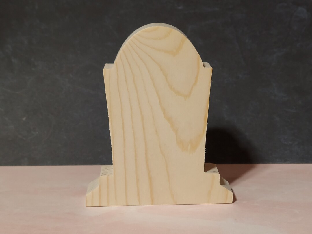 Unfinished Wood Tombstone Cutout. Standing Wooden Gravestone Shape ...