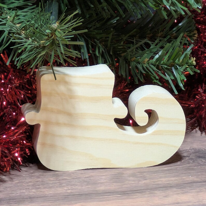 Unfinished Wood Elf Boot Cutout. Standing Christmas Craft Shape. Wooden ...