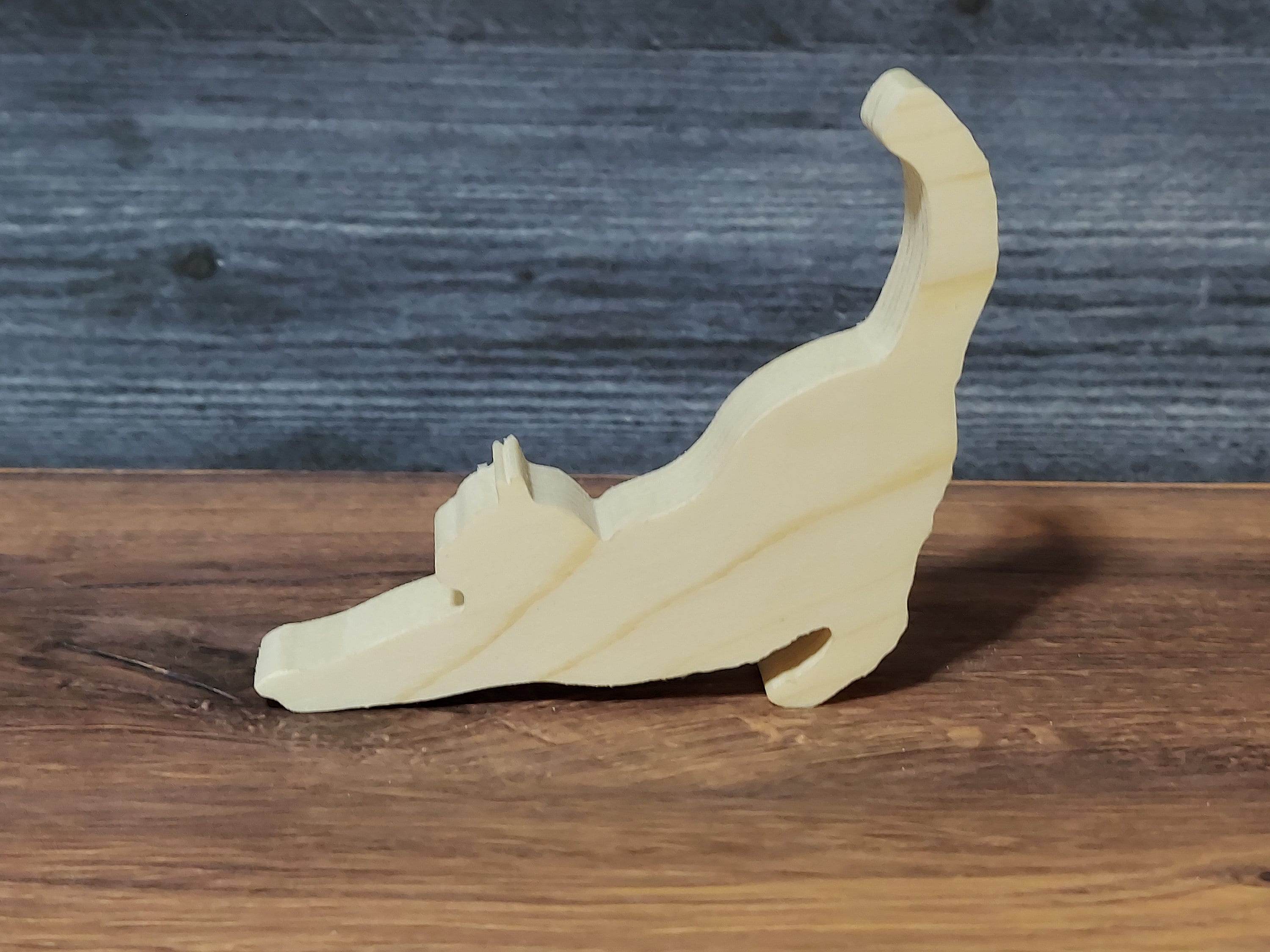 Unfinished Wood Cat Cutout. Standing Wooden Black Cat Shape. Halloween ...