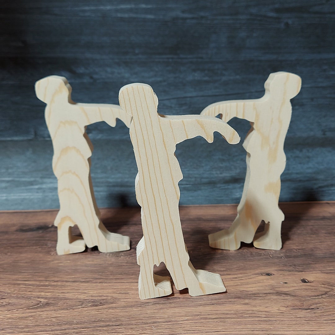 3 Unfinished Wood Zombie Cutouts. Halloween Cutout. Standing - Etsy