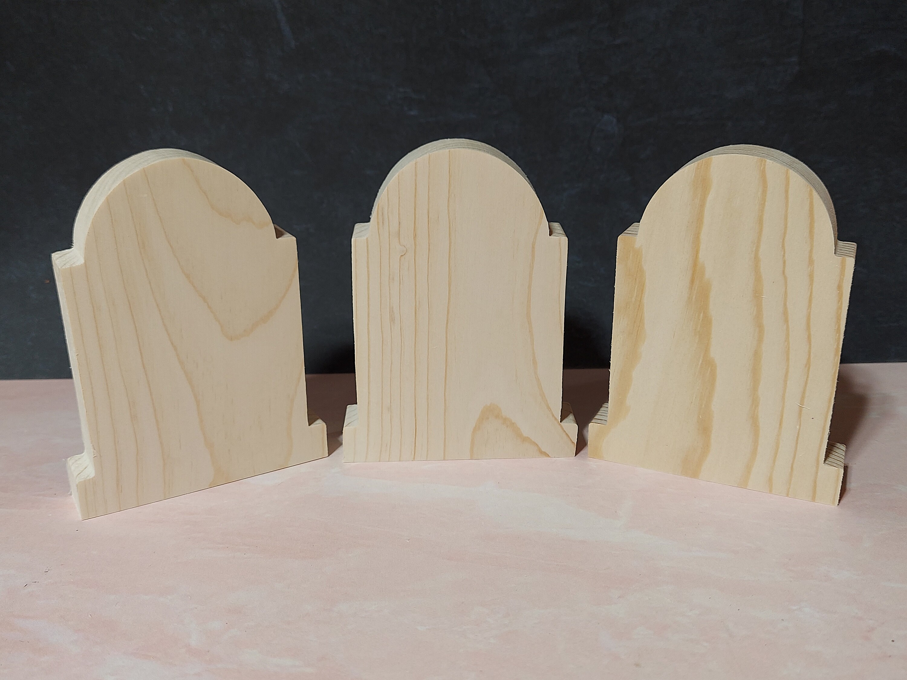 3 Unfinished Wood Tombstone Cutout. Standing Wooden Gravestone - Etsy