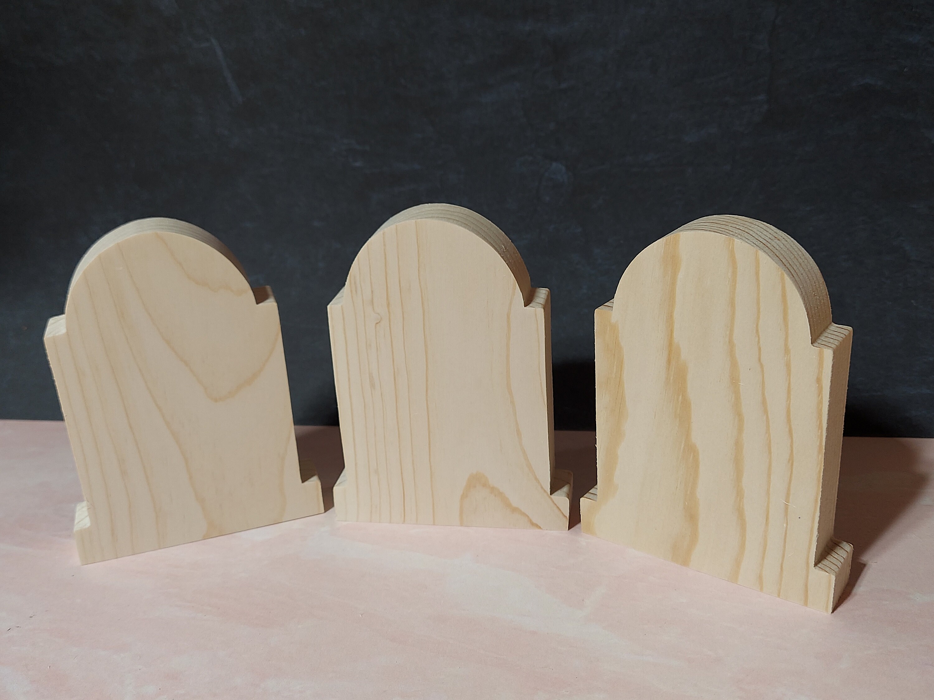 3 Unfinished Wood Tombstone Cutout. Standing Wooden Gravestone - Etsy