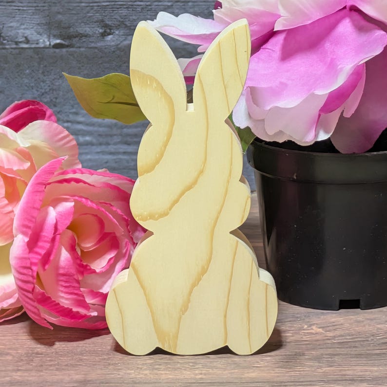 Unfinished Wood Bunny Cutout. Standing Easter Craft Shape. Blank Wooden ...