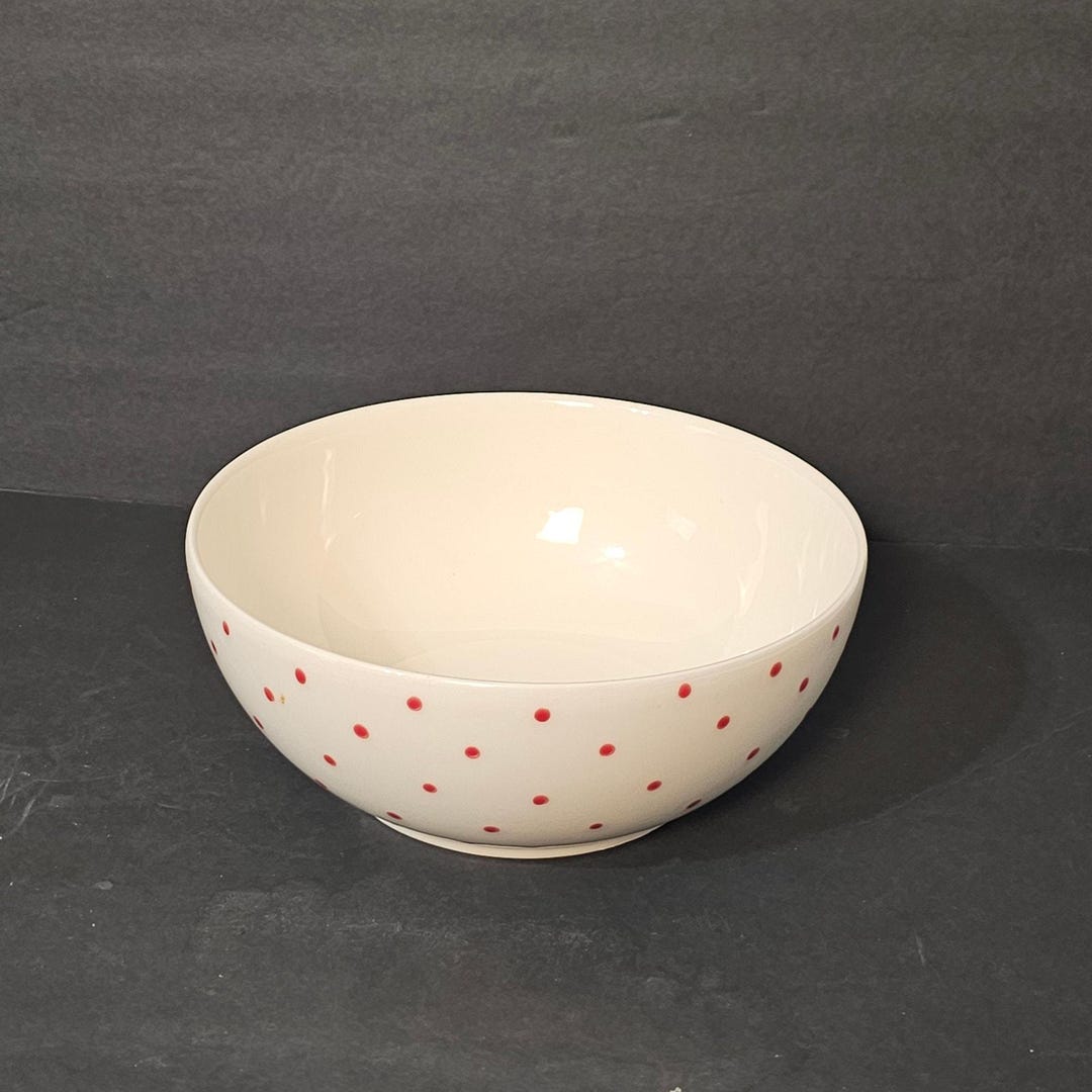 Matceramica Serving Bowl /red Polka Dots 9" X 3.5 " Portugal - Etsy