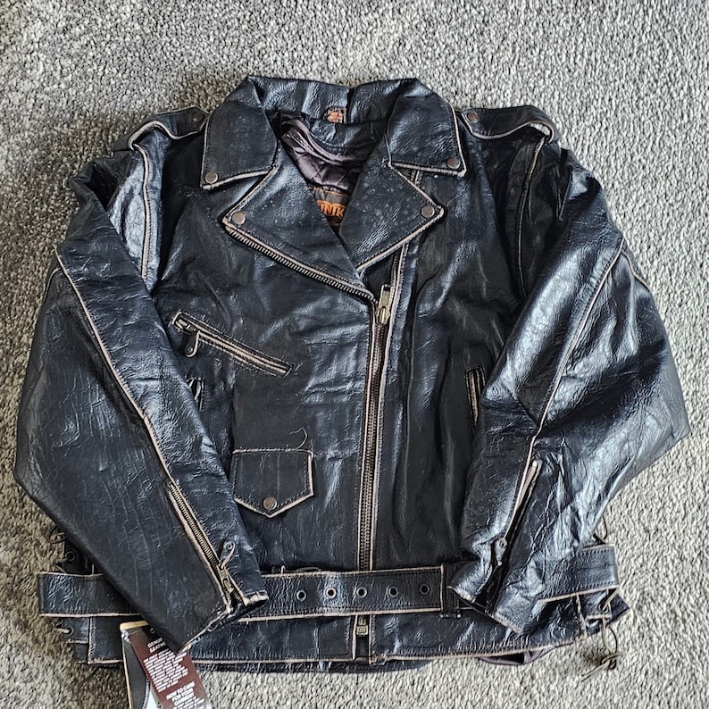 Vintage Unik Biker Jacket USA Zip Outer Liner XXL Chest 44" - Etsy